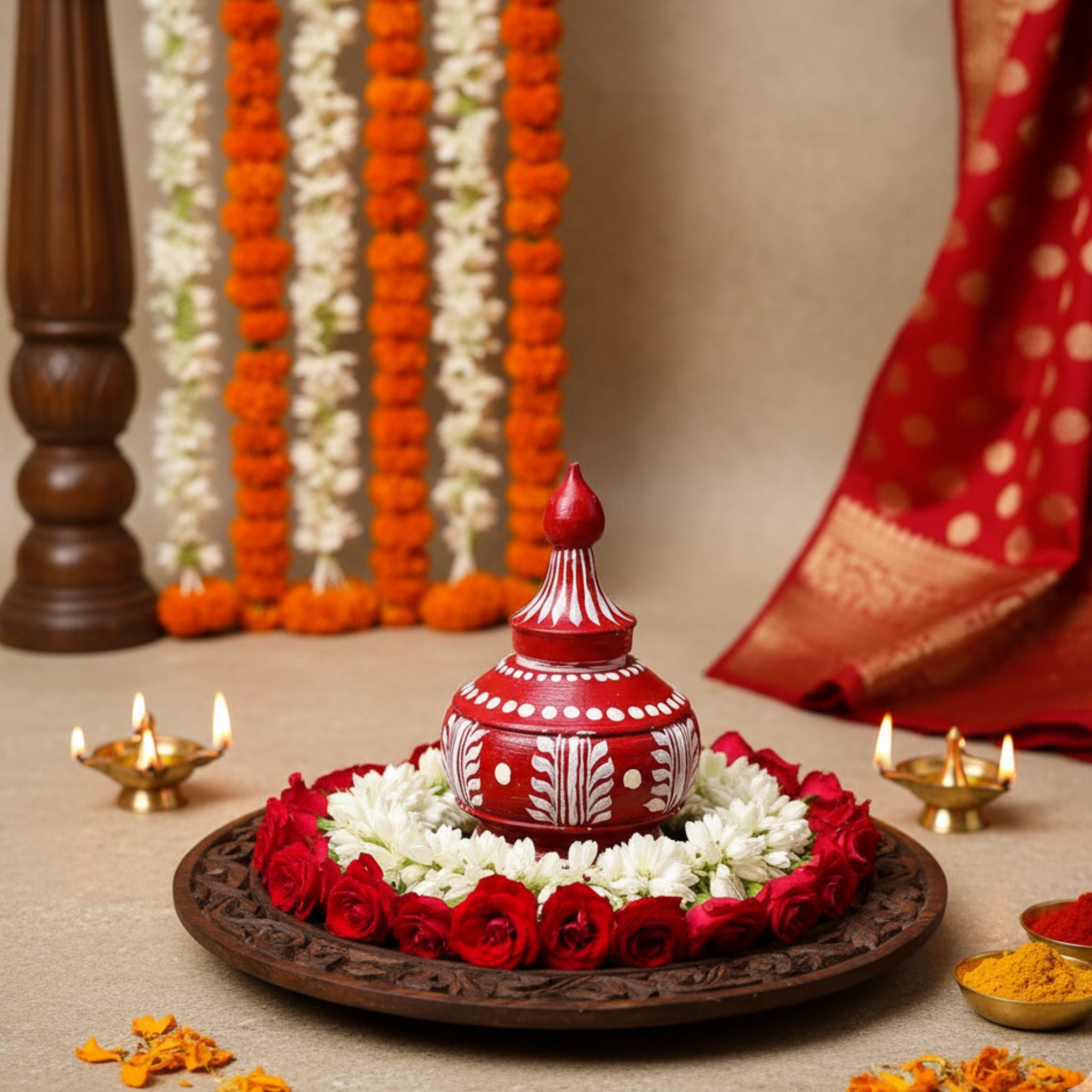 Kalka Sindoor Kouto – Handcrafted Terracotta Bridal Sindoor Box | Karukarjo